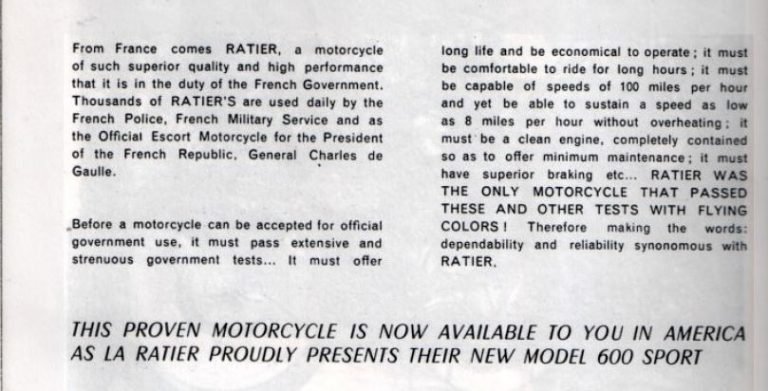 French motorcycle Ratier – Duane Ausherman BMW motorcycles